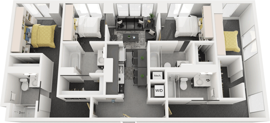 Evo 4-Bed Apartments: Spacious University City Living